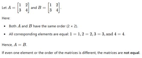 Equality Of Matrices Examples Pdf Questions And Answers New Topic