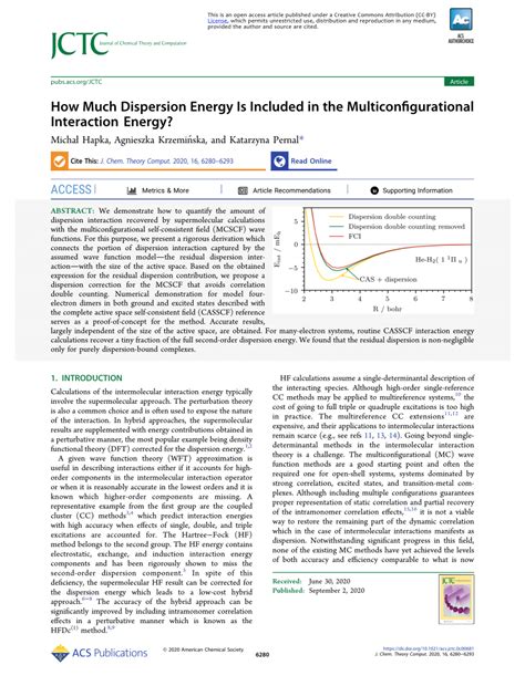 Pdf How Much Dispersion Energy Is Included In The
