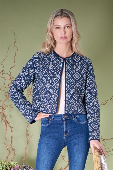 lara jacket in indigo matrix the reflective