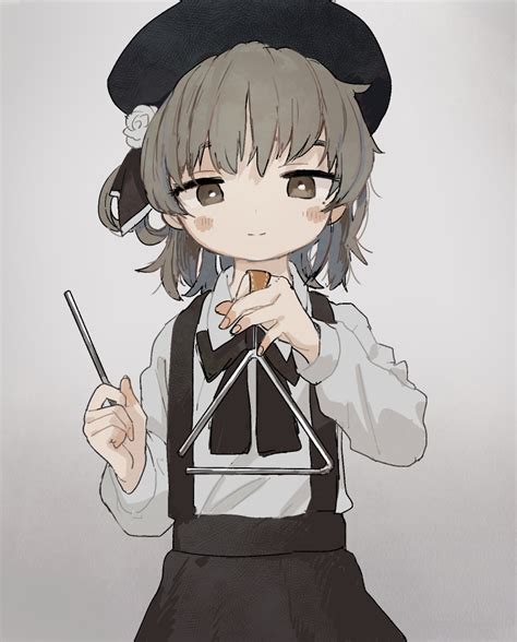 Safebooru 1girl Beret Black Headwear Black Ribbon Black Skirt Blush