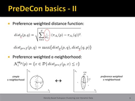 density based subspace clustering over dynamic data ppt