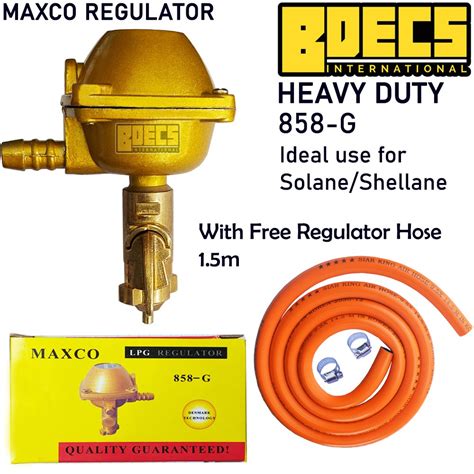 Maxco Lpg 858g Regulator For Solane And Shellane With Free Hose And Clamps