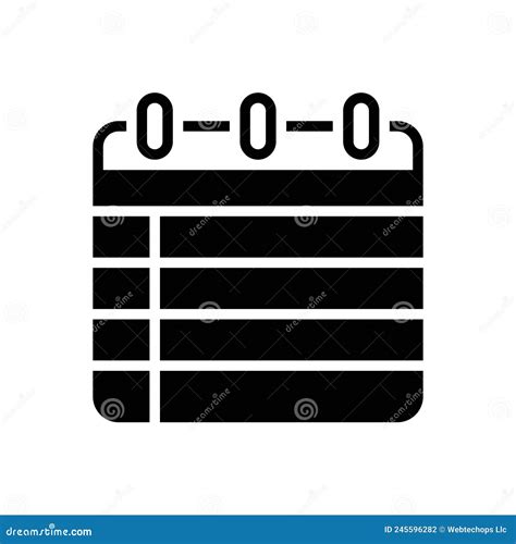 Black Solid Icon For Class Timetable Program And Plan Stock Vector Illustration Of Icon