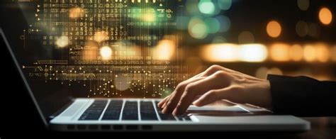 Premium Photo Person Typing On Laptop In Dimly Lit Room
