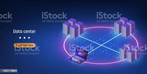 Datacenter Server Room Cloud Storage Technology And Big Data Processing Data Center Or Server