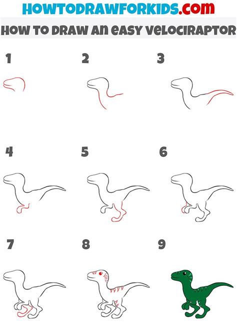How To Draw An Easy Velociraptor