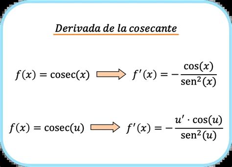 Derivada De La Cosecante Cálculo Fácil Y Rápido Cfn