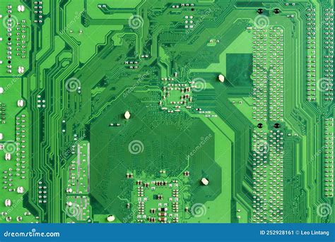 Green Circuit Board Stock Image Image Of Graphic Electrical 252928161