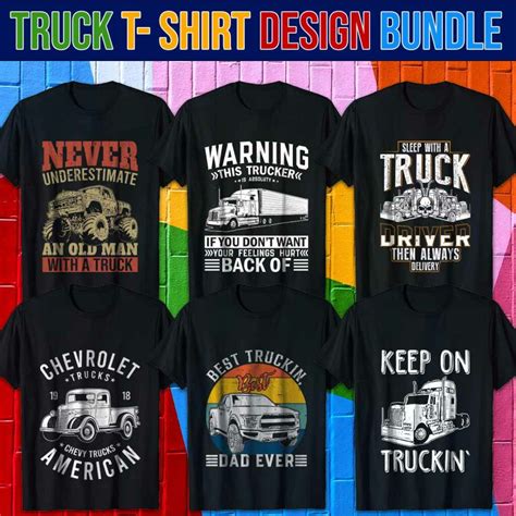 Truck T Shirt Design Bundle Trucker T Shirts Graphics Masterbundles