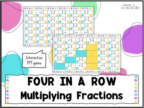Multiplying Fractions Four In A Row Game For Ks2 And Ks3 Teaching Resources