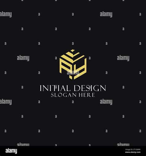 py initial monogram with hexagon shape logo creative geometric logo
