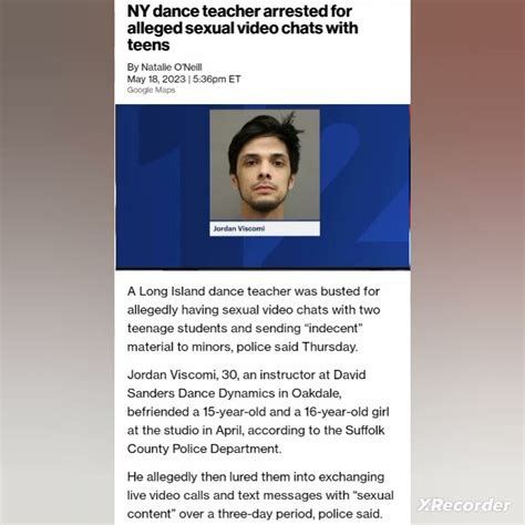 Jordan Viscomi 30 Long Island Dance Teacher Arrested Sending Sxual Content To Minors Youtube