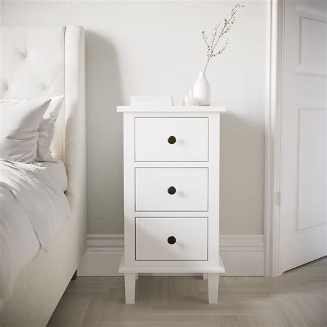 Stylish White 3 Drawer Bedside Table Modern Storage Solution For Your
