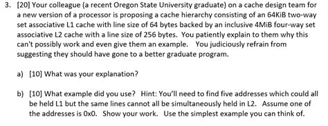 Solved 20 Your Colleague A Recent Oregon State University Chegg Com