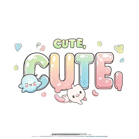 Premium Photo The Word Cute Is Surrounded By Cartoon Animals