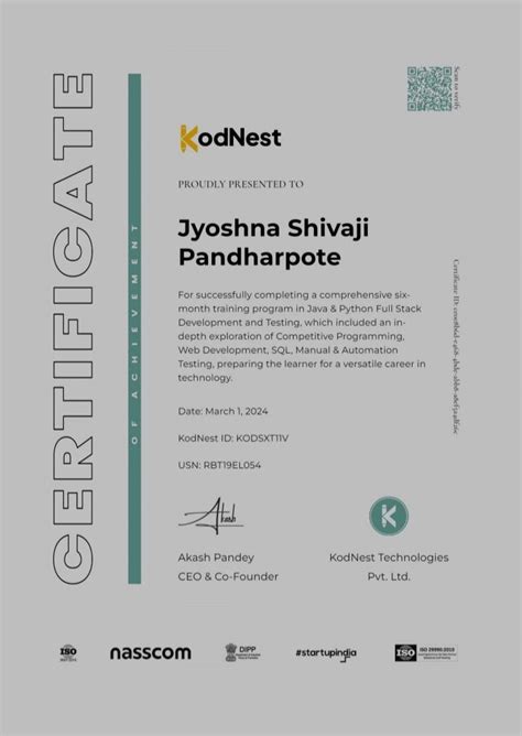 Jyoshna Pandharpote On Linkedin I Am Excited To Share That I Have