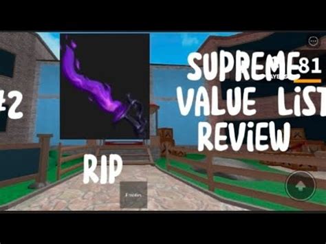 MM Supreme Value List Review Roblox YouTube