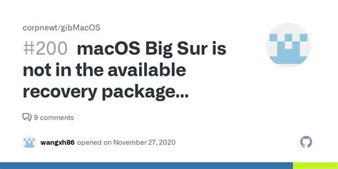 MacOS Big Sur Is Not In The Available Recovery Package Names Recoveryhdupdate Pkg