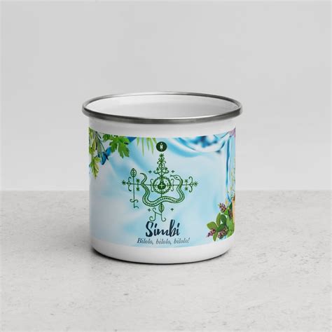 Simbi Makaya Haitian Vodou Vèvè Enamel Mug Medium Size Haitian