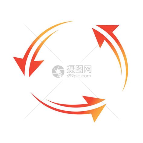 三个渐变彩色箭头围成一圈插画图片下载 正版图片402329075 摄图网