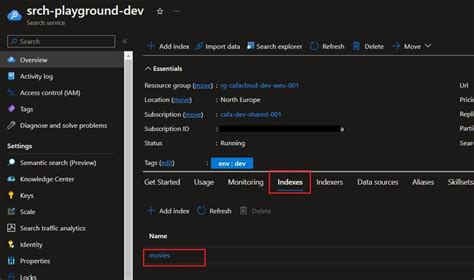 how to manage azure cognitive search index using rest api sharepoint pals