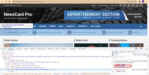 html how to move in css the whole line of top stories on the