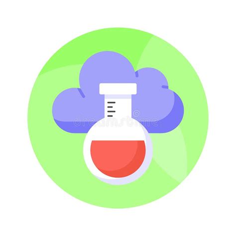 Cloud With Flask Showing Concept Vector Of Cloud Experiment Customizable Design Stock Vector