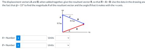 Solved The Displacement Vectors A And B ﻿when Added