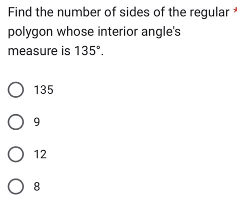 Solved Find The Number Of Sides Of The Regular Polygon Whose Interior