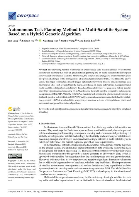Pdf Autonomous Task Planning Method For Multi Satellite System Based