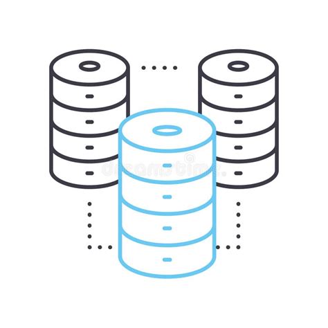 Database Line Icon Outline Symbol Vector Illustration Concept Sign Stock Vector