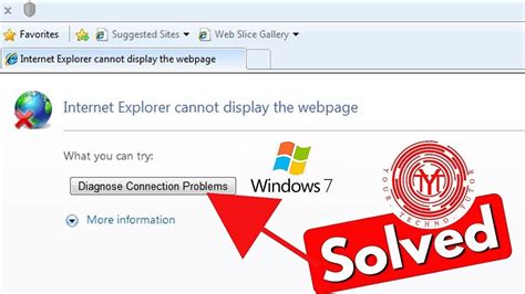 Internet Connection Problem Solved In Windows 7 Internet Explorer Does Not Display The Webpage