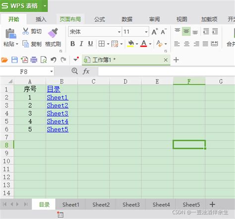 【excel】给excel生成工作表目录 excel中得到表格目录 csdn博客