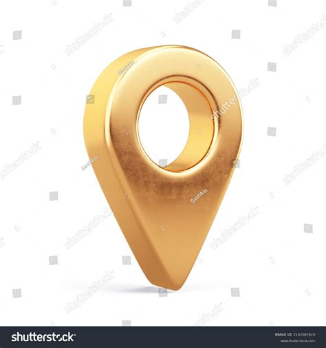 Gold Pointer Icon Location Symbol Gps Stock Illustration 2142087619 Shutterstock