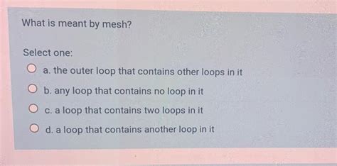 Solved Consider The Following Circuit In Mesh C The Correct
