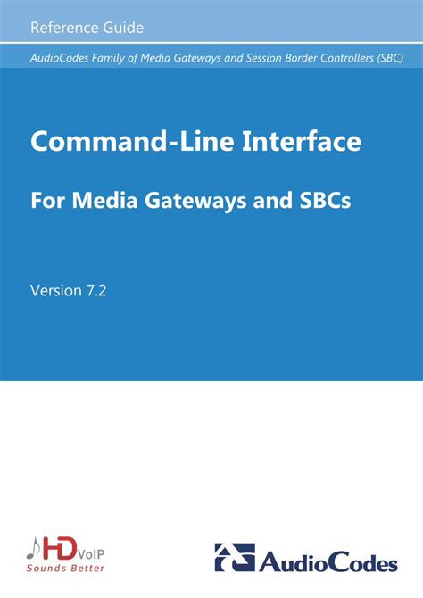 PDF Command Line Interface AudioCodes Reference Guide AudioCodes Family Of Media