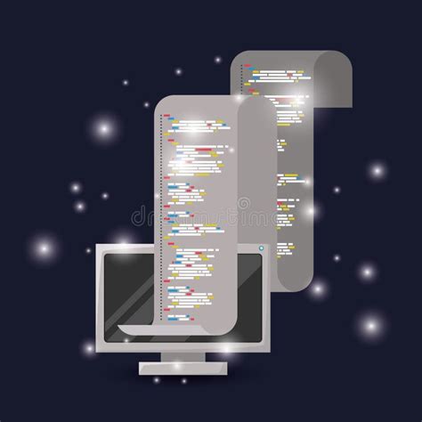 Blue Dark Background With Brightness Of Display Computer With Parchment