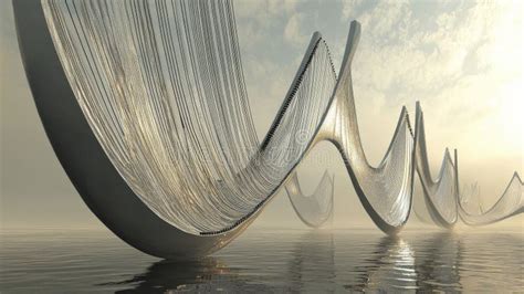 Harmonious Sound Waves Structure In Serene Waters Architectural Art