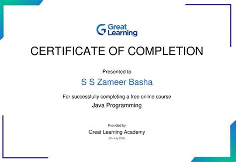 Zameer Basha On Linkedin Completed My Java Programming Certification