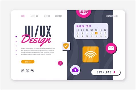 Free Vector Flat Design Ui Ux Landing Page Template