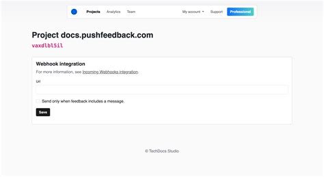 incoming webhooks integration pushfeedback docs