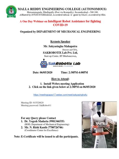 Webinar On Robotics 06052020pdf Pdf Business Computers