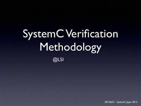 Systemc Verification Methodology