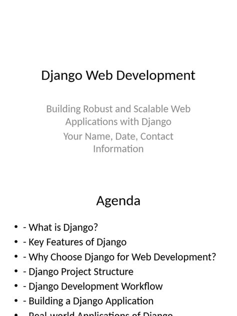 Django Web Development Presentation Pdf
