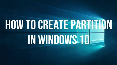 How To Create Disk Partition In Windows 10 Youtube