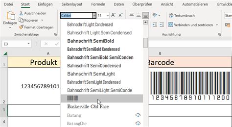 Barcode Schriftart Office