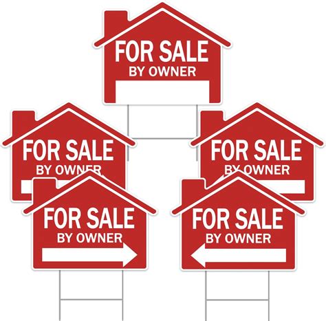 Threehoney 6 Pcs For Sale By Owner Yard Signs With Stakes