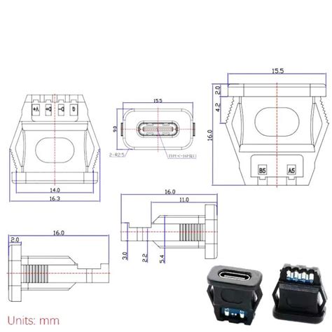 Waterproof Usb Type C Female Connector With Buckle Smdpicker
