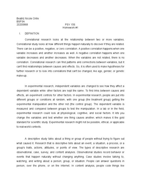 Correlational Research Pdf Experiment Dependent And Independent