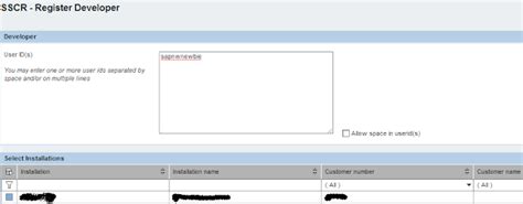Developer Access Key From SAP Table
